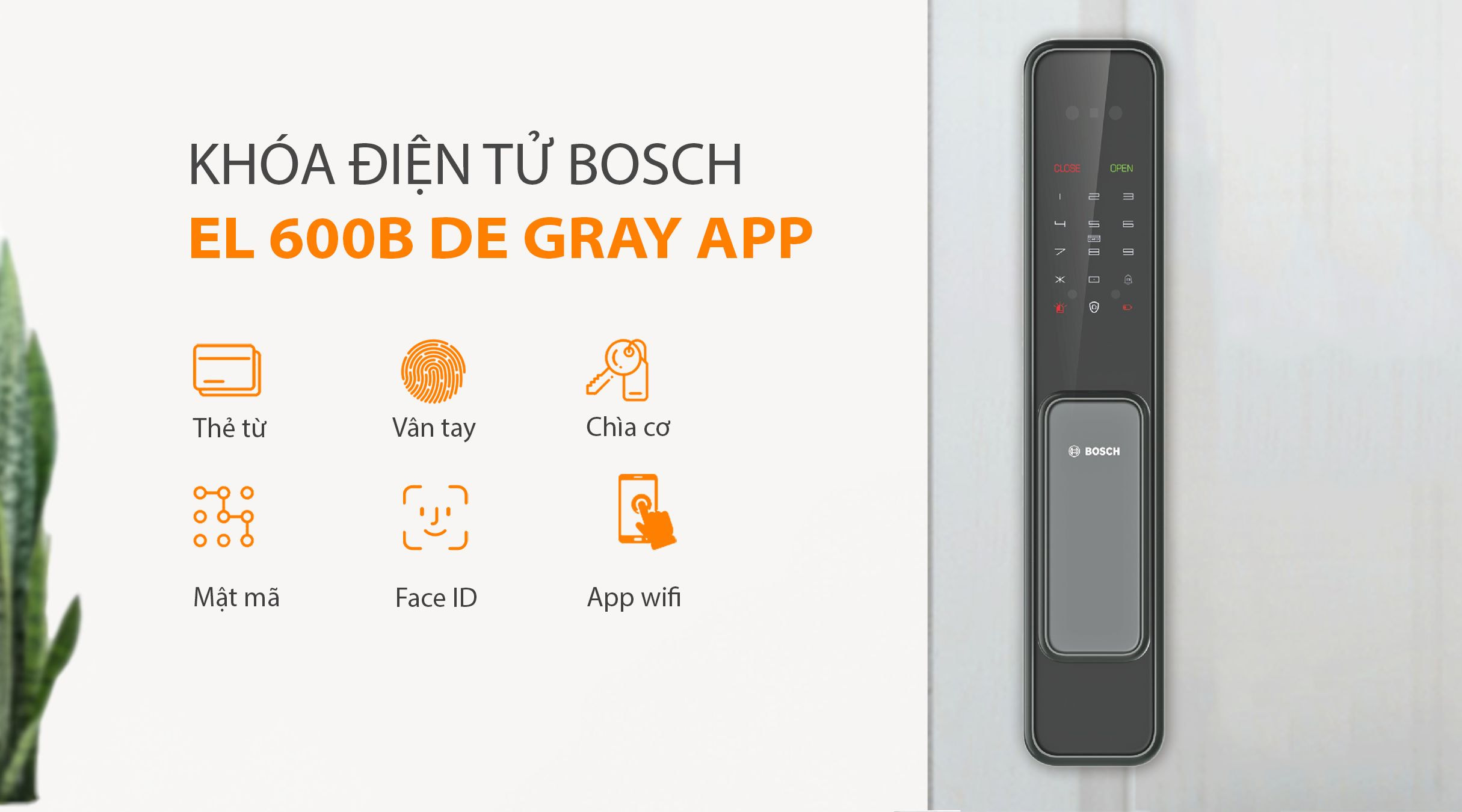 Khóa điện tử BOSCH EL 600B DE XÁM APP